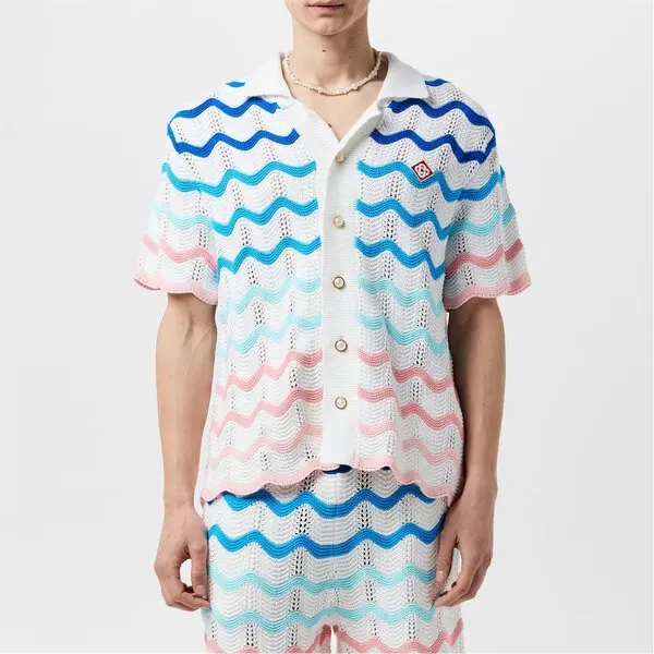 Casablanca Gradient Wave Crochet Shirt