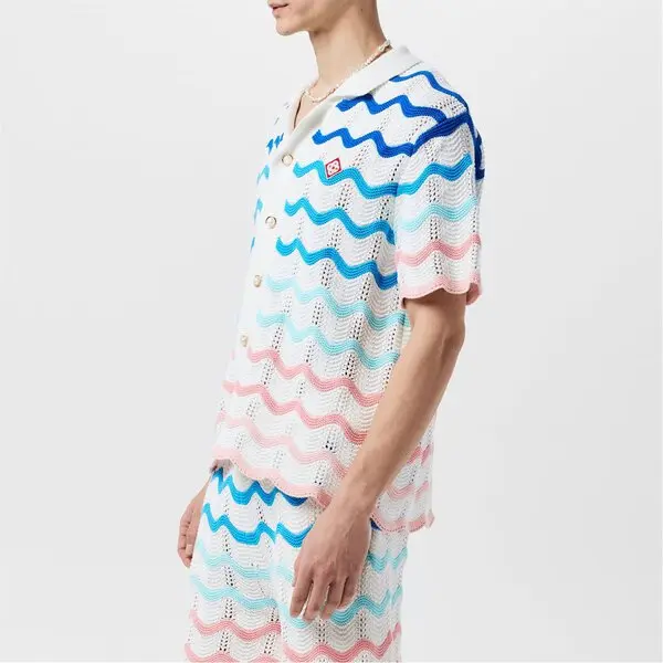 Casablanca Gradient Wave Crochet Shirt