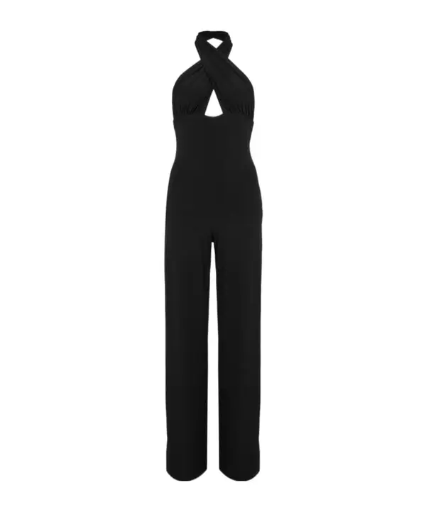 Norma Kamali Halter Neck Wide Leg Jumpsuit