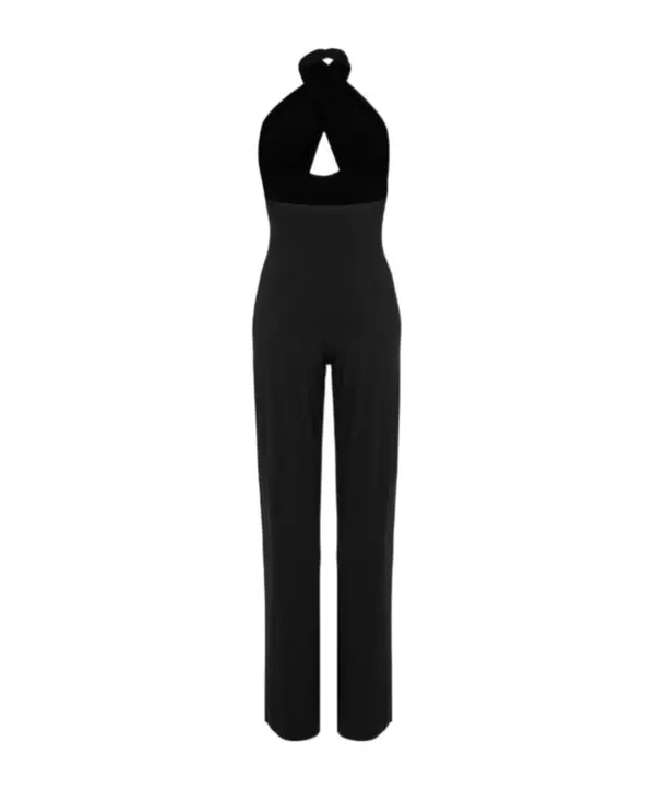 Norma Kamali Halter Neck Wide Leg Jumpsuit