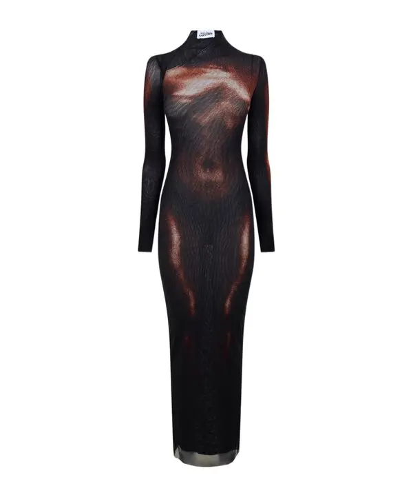 JEAN PAUL GAULTIER Long Sleeve Bodycon Dress - Black