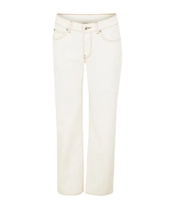 Off-White Straight-leg Jeans With Contrast Stitching