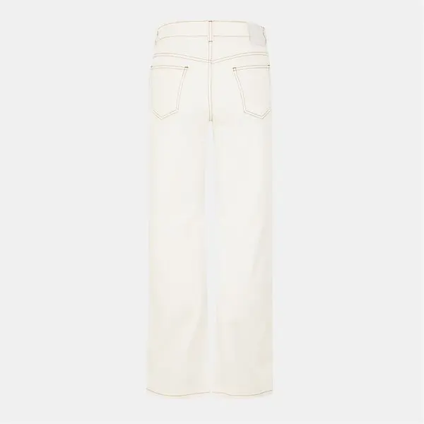 Off-White Straight-leg Jeans With Contrast Stitching