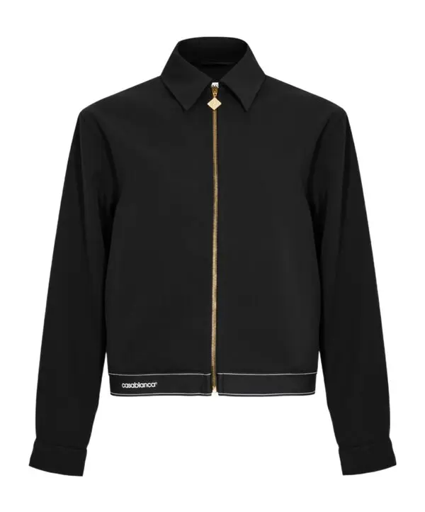 Casablanca Logo Zip-up Jacket - Black