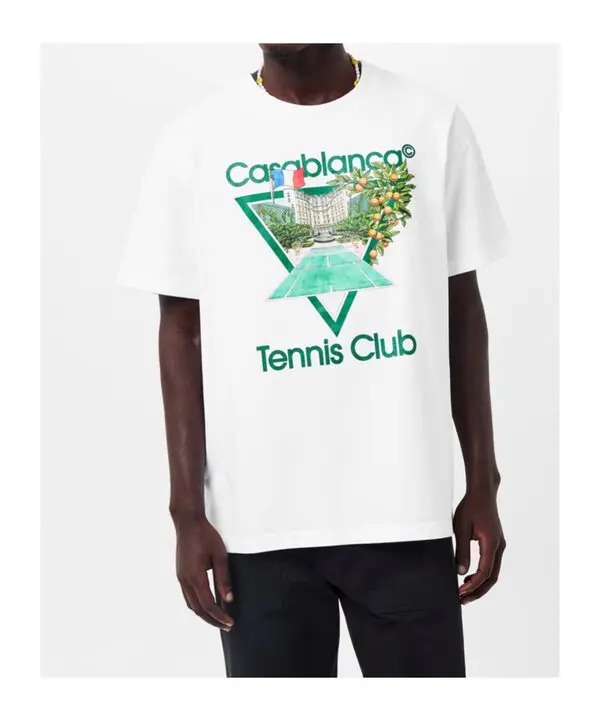 Casablanca Logo Crew Neck T-shirt - White