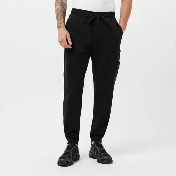 Stone Island Logo Cotton Lightweight Fleece Joggers