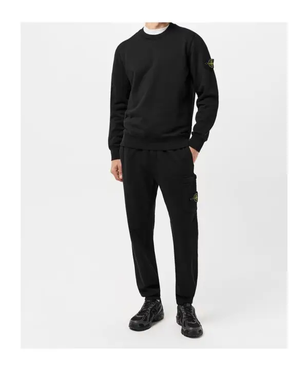 Stone Island Logo Cotton Lightweight Fleece Joggers