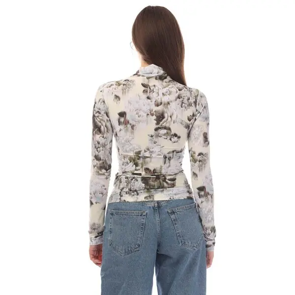 Off-White Skin Twist Long Sleeve Top