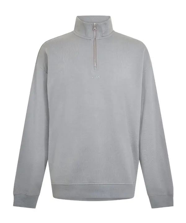 Hugo Boss Half-zip Mock Neck Long Sleeve Top