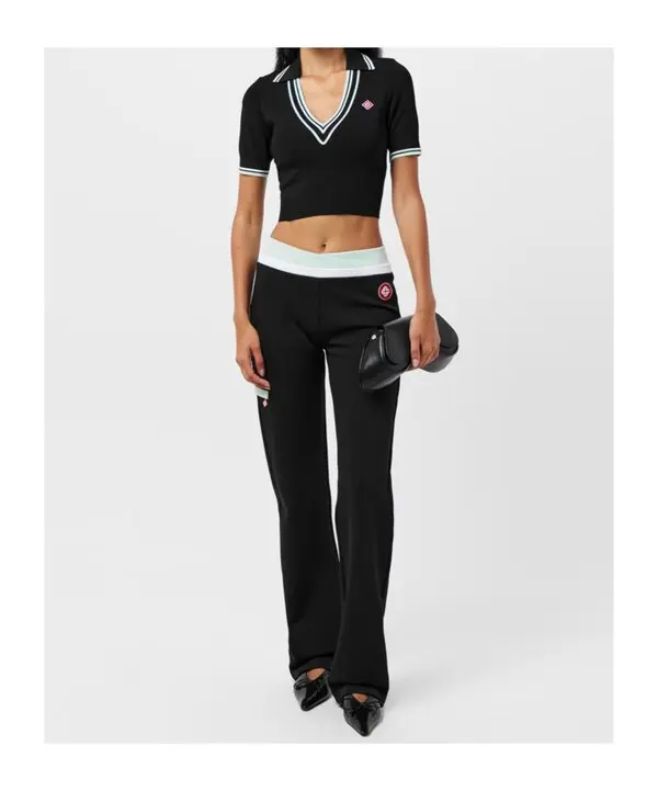 Casablanca Logo Patch High Waist Trousers