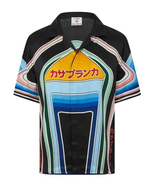 Casablanca Printed Short-sleeved Shirt - Black