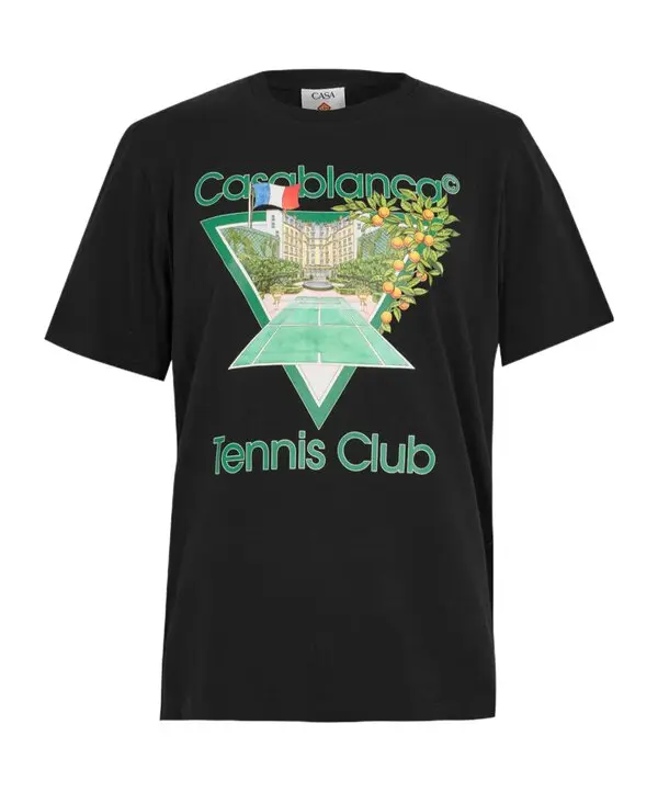 Casablanca Logo Crew Neck T-shirt - Black