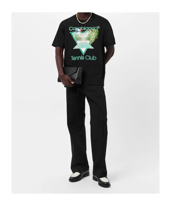 Casablanca Logo Crew Neck T-shirt - Black