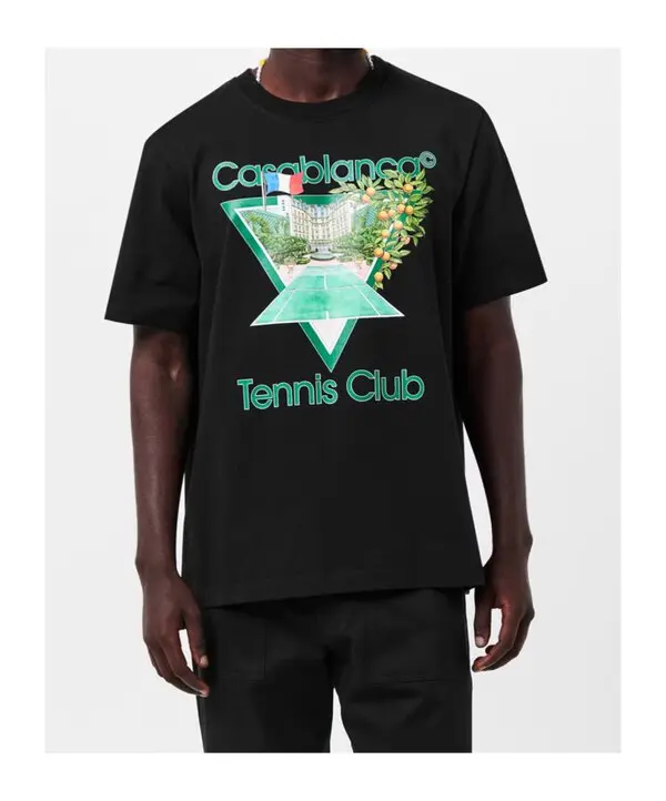 Casablanca Logo Crew Neck T-shirt - Black