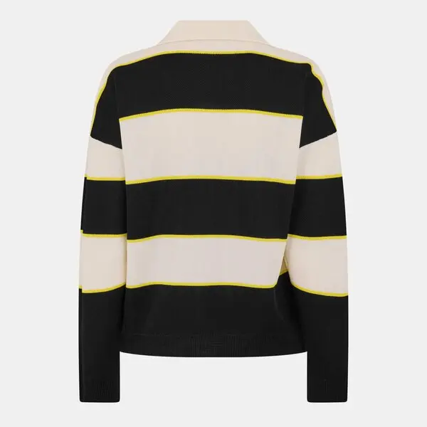 Alexander McQueen Collared Striped Knit Polo Shirt