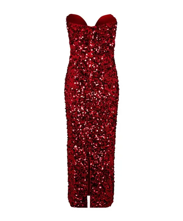 SELF-PORTRAIT 3d Sequin Embellished Midi Dress