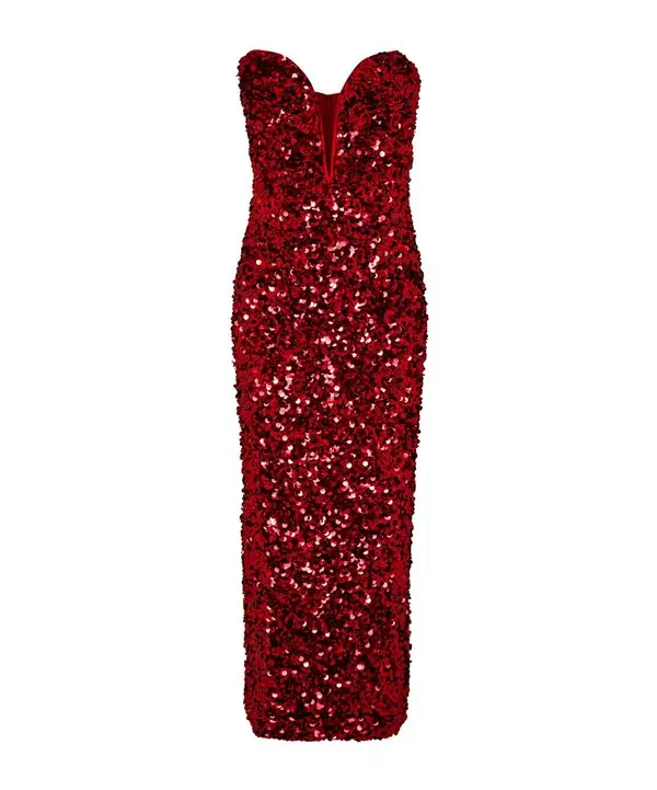 SELF-PORTRAIT 3d Sequin Embellished Midi Dress