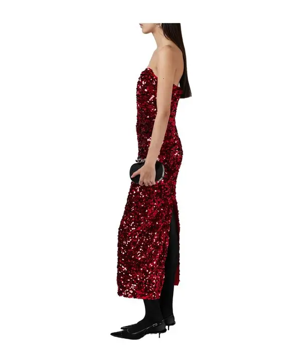 SELF-PORTRAIT 3d Sequin Embellished Midi Dress