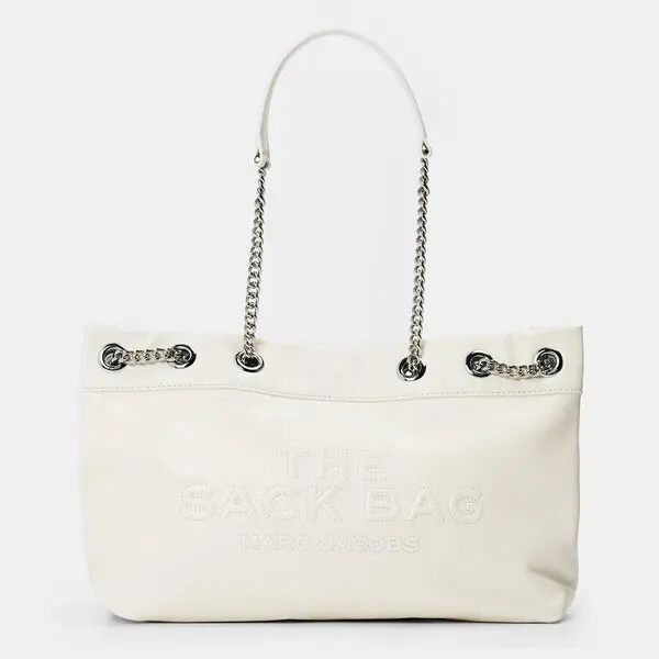 Marc Jacobs Chain Strap Leather Tote Bag - White