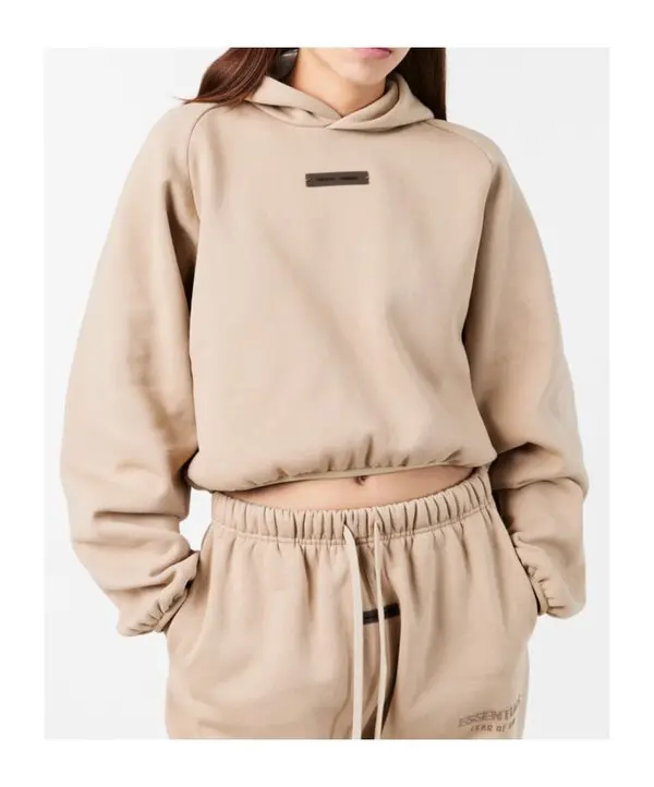 Fear Of God Cropped Logo Hoodie