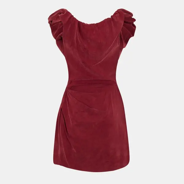 VIVIENNE WESTWOOD Ruched Velvet Off-the-shoulder Mini Dress