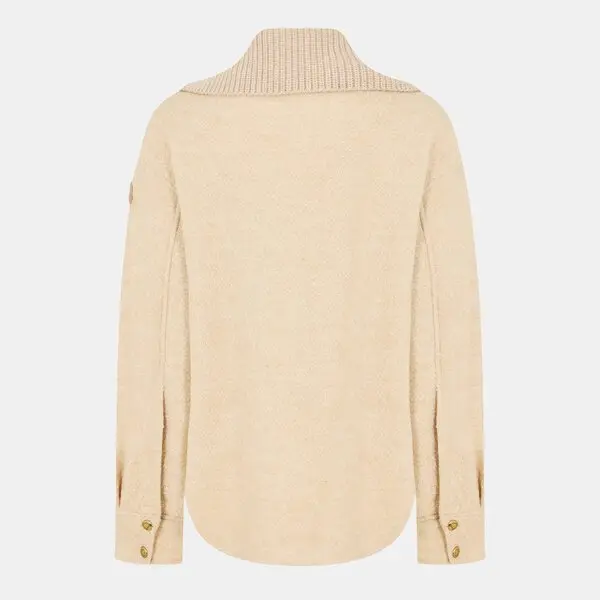 Moncler Zip-up Textured Casual Jacket - Nude