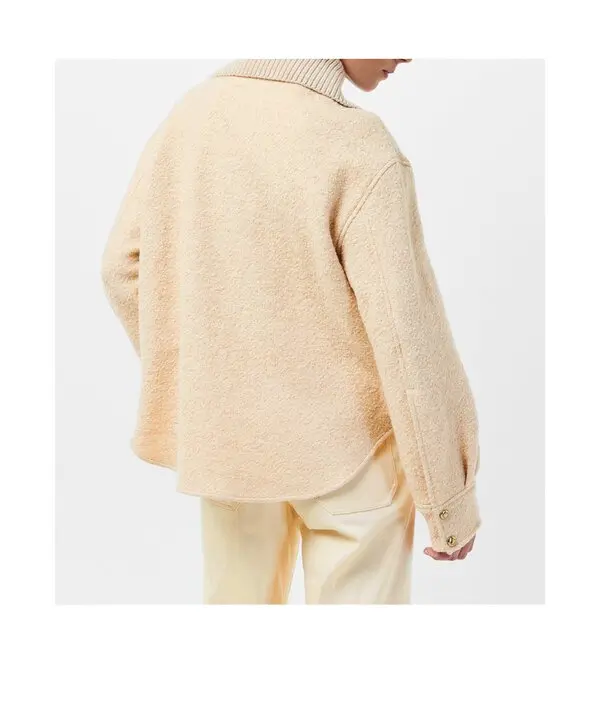 Moncler Zip-up Textured Casual Jacket - Nude