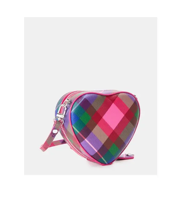 VIVIENNE WESTWOOD Candy Plaid Heart Shoulder Bag - Red
