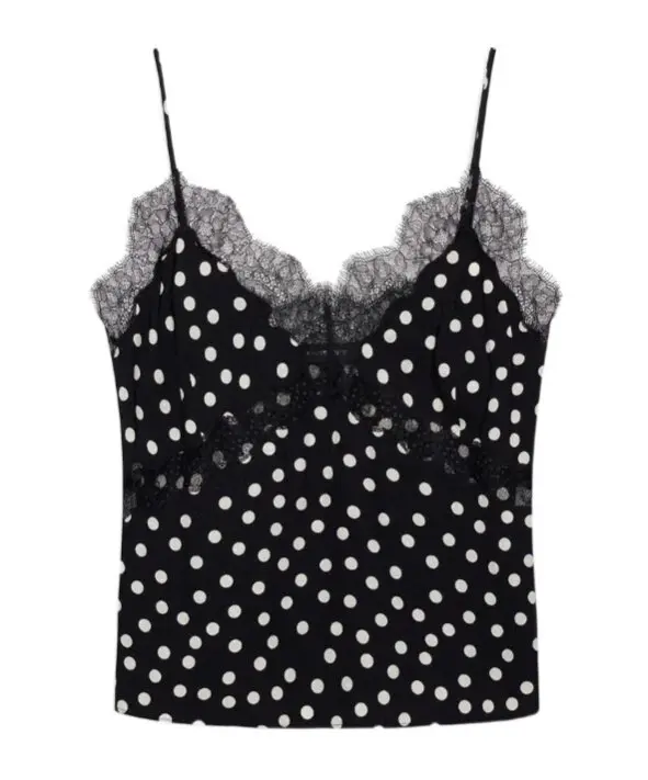 ANINE BING Amelie Tank Top - White/black