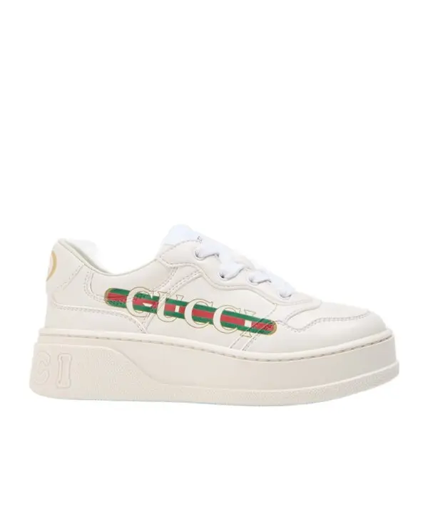Gucci Lace-up Round Toe Sneakers With Logo Detail