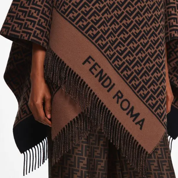 Fendi Monogram Wool-blend Poncho