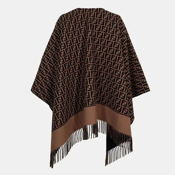 Fendi Monogram Wool-blend Poncho