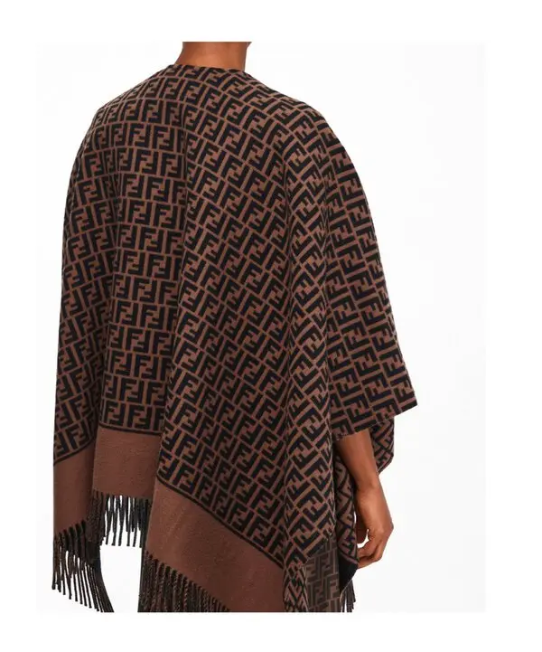 Fendi Monogram Wool-blend Poncho