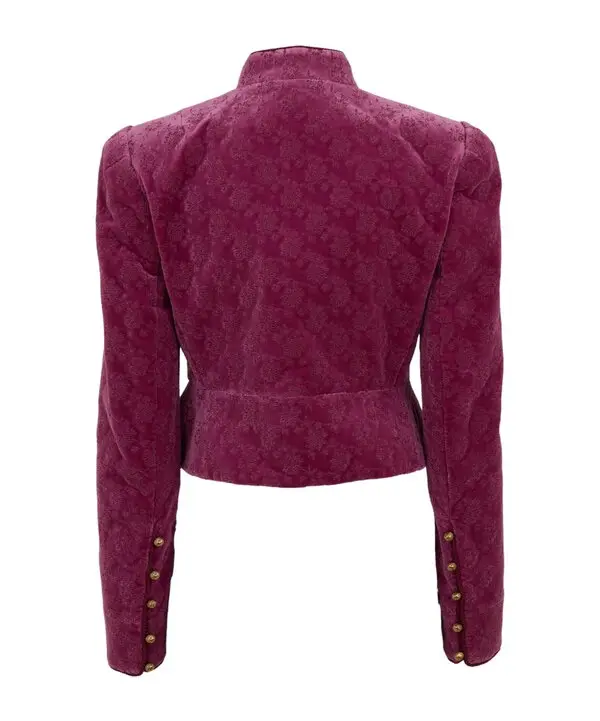 Chloé Cropped Fitted Velvet Jacket