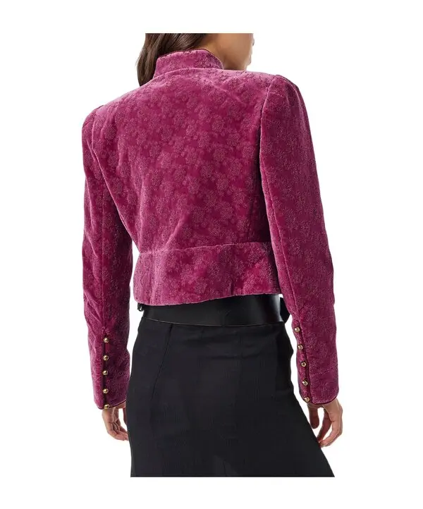 Chloé Cropped Fitted Velvet Jacket