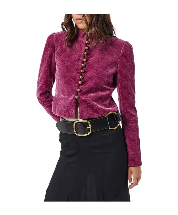 Chloé Cropped Fitted Velvet Jacket