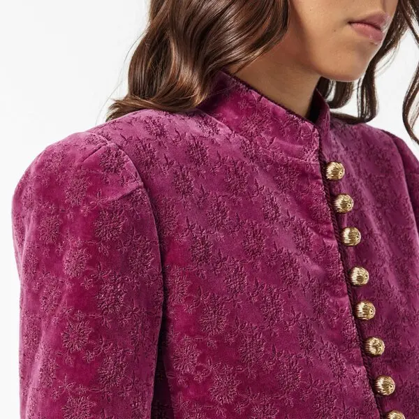 Chloé Cropped Fitted Velvet Jacket