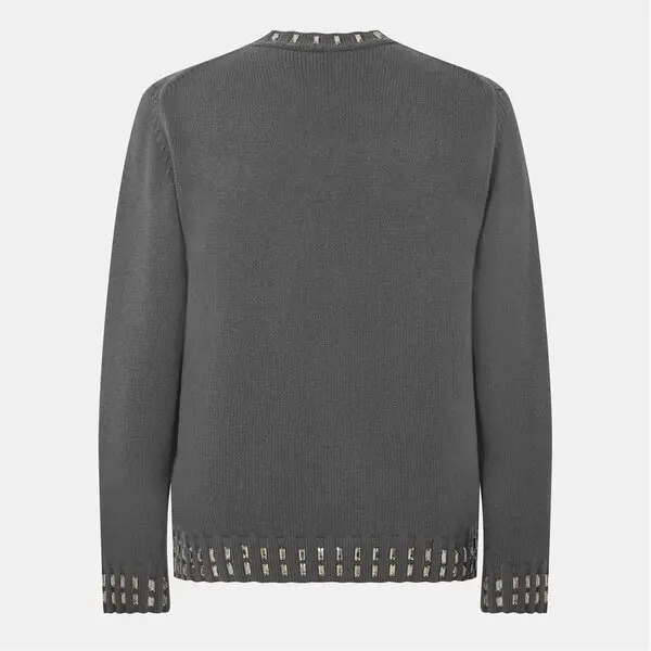 Fendi Embellished Crew Neck Pullover