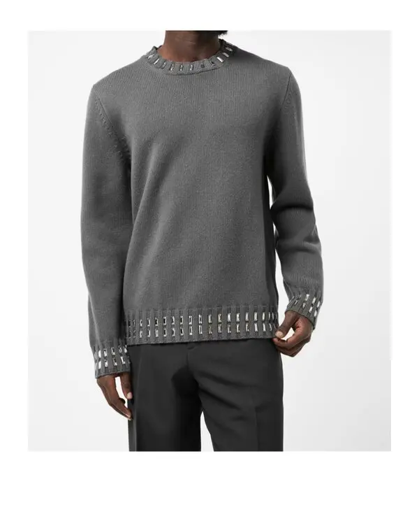 Fendi Embellished Crew Neck Pullover