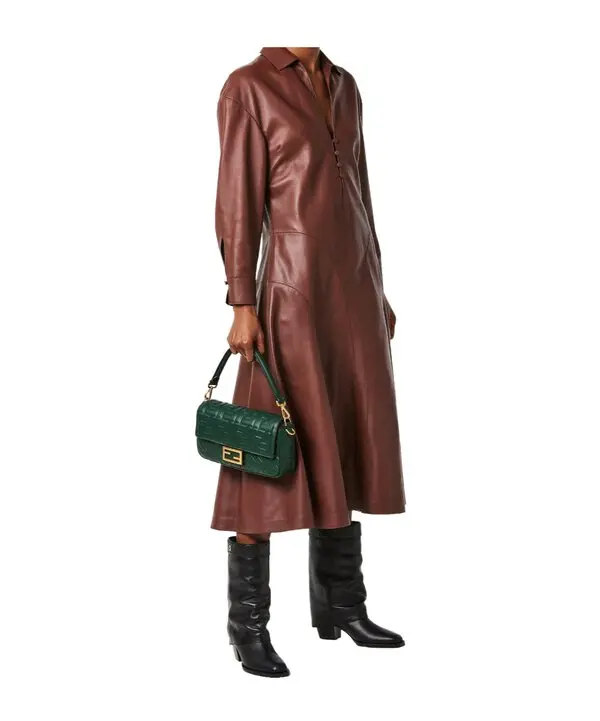 Fendi Leather Shirt Dress