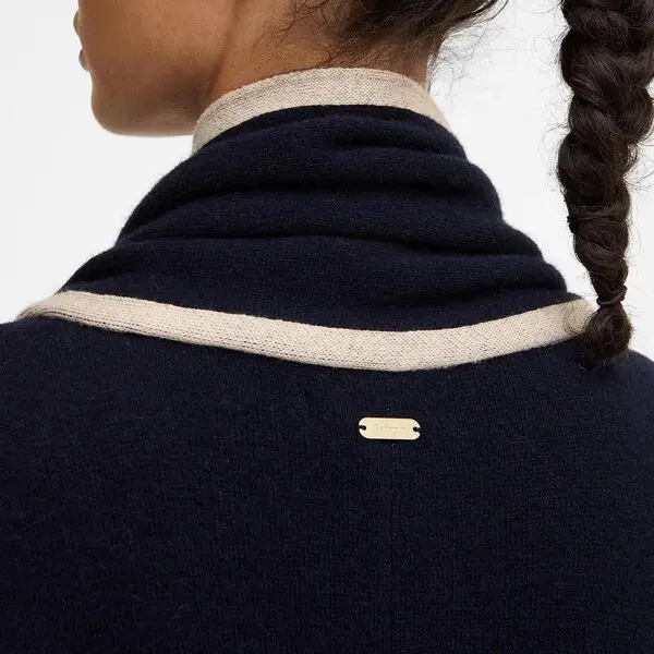 Barbour Scarf Collar Cape With Button Closure And Asymmetrical Hem