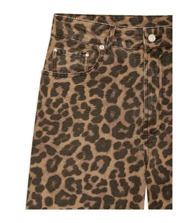 ANINE BING Leopard Print Wide Leg Pants