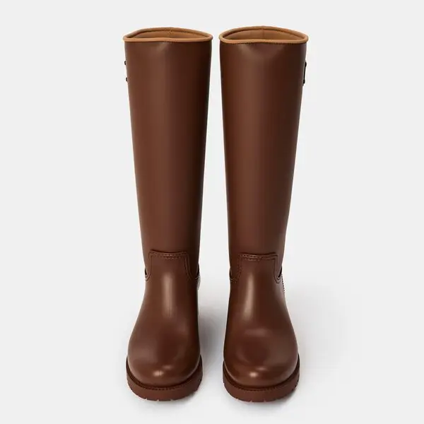 Max Mara Monogram Embossed Knee-high Leather Boots