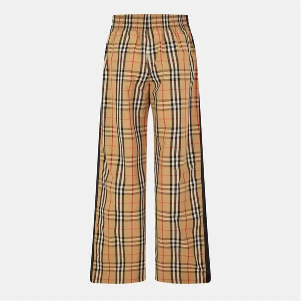Burberry Plaid High-waisted Wide-leg Trousers