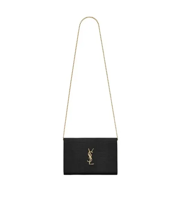 Saint Laurent Cassandre Chain Wallet - Black