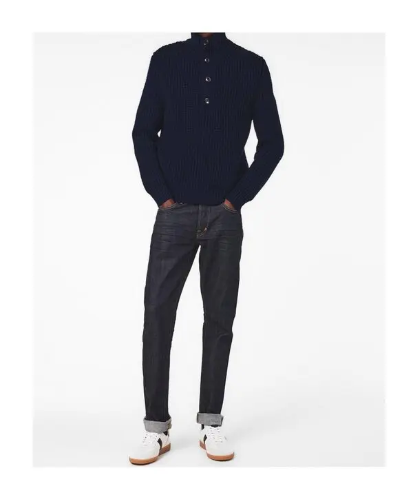 TOM FORD High-neck Henley Knit Sweater