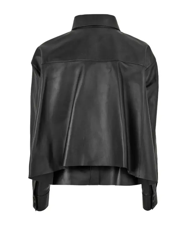 Alexander McQueen Solid Color Leather Minimalist Shirt