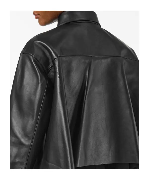 Alexander McQueen Solid Color Leather Minimalist Shirt