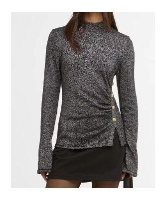 Barbour Long Sleeve Knitwear With High Collar And Side Slits