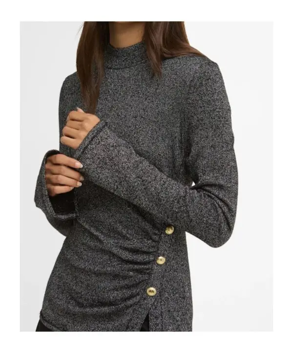 Barbour Long Sleeve Knitwear With High Collar And Side Slits